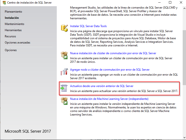 Guía de actualización de SQL Express 2017 a Standard 2017 – Centro de ayuda