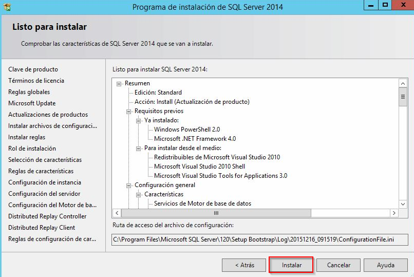 Instalación de Microsoft SQL Server 2014 SP1 Standard Edition – Centro ...