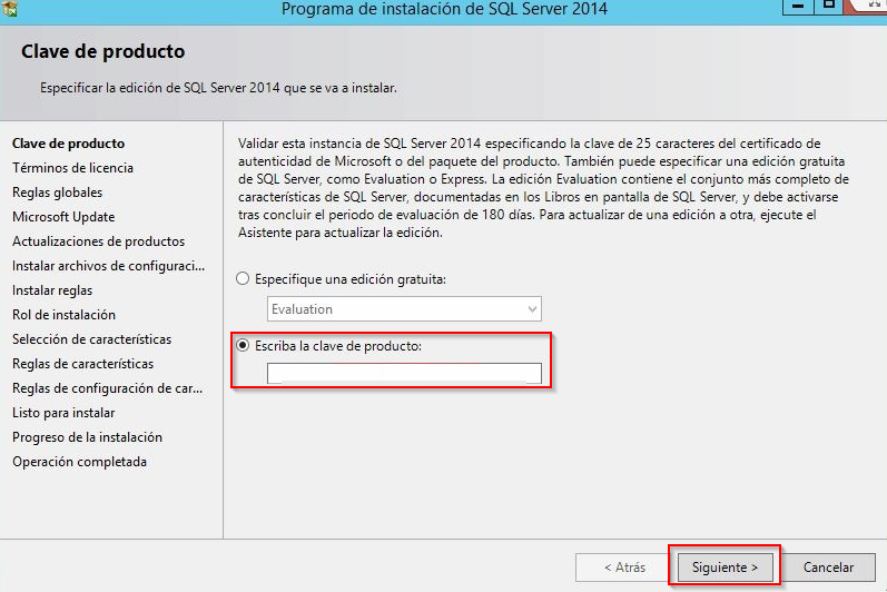 Instalación de Microsoft SQL Server 2014 SP1 Standard Edition – Centro ...