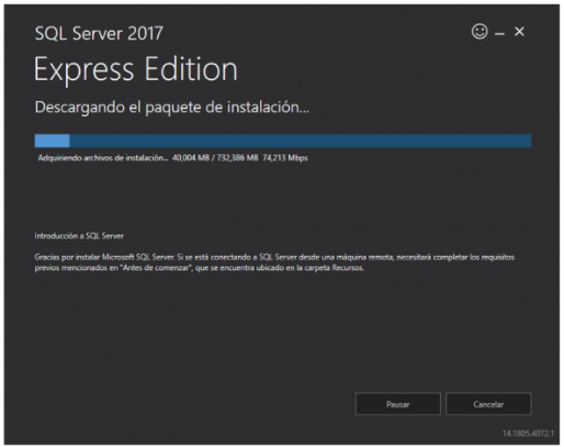 Instalación del motor Microsoft SQL 2017 Express – Centro de ayuda